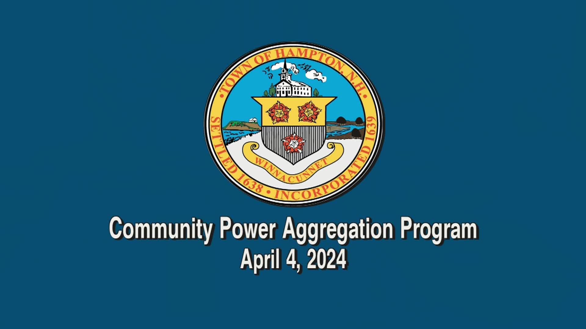 Power Aggregation Public Meeting April 4, 2024